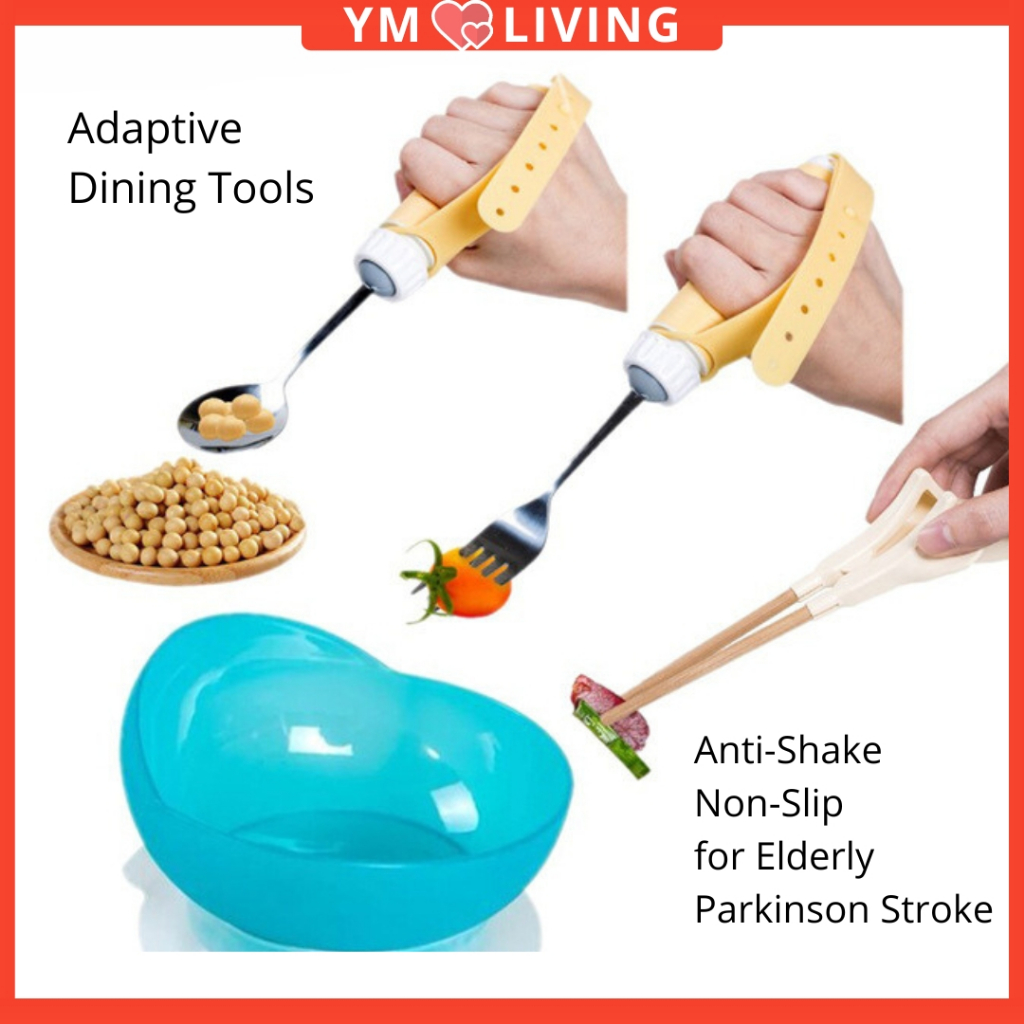 Adaptive Dining Tools Utensils Anti-Shake Non-Slip for Elderly ...