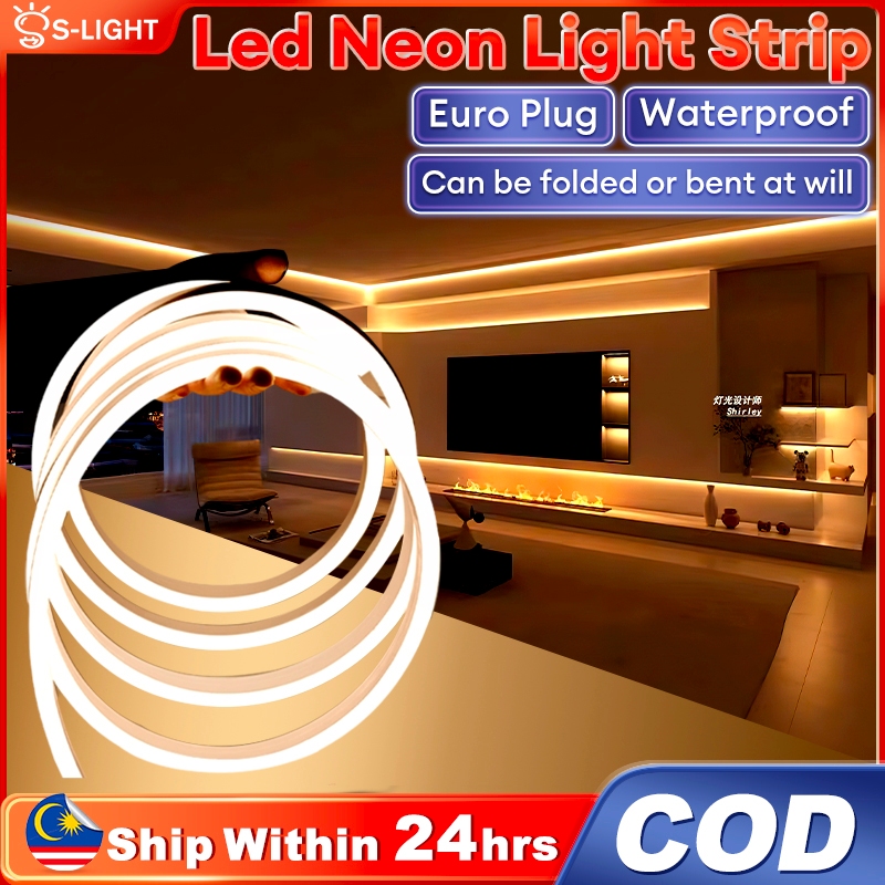 Led Neon Light Strip With EU plug 3/5/10M AC220VLED Waterproof Strip ...