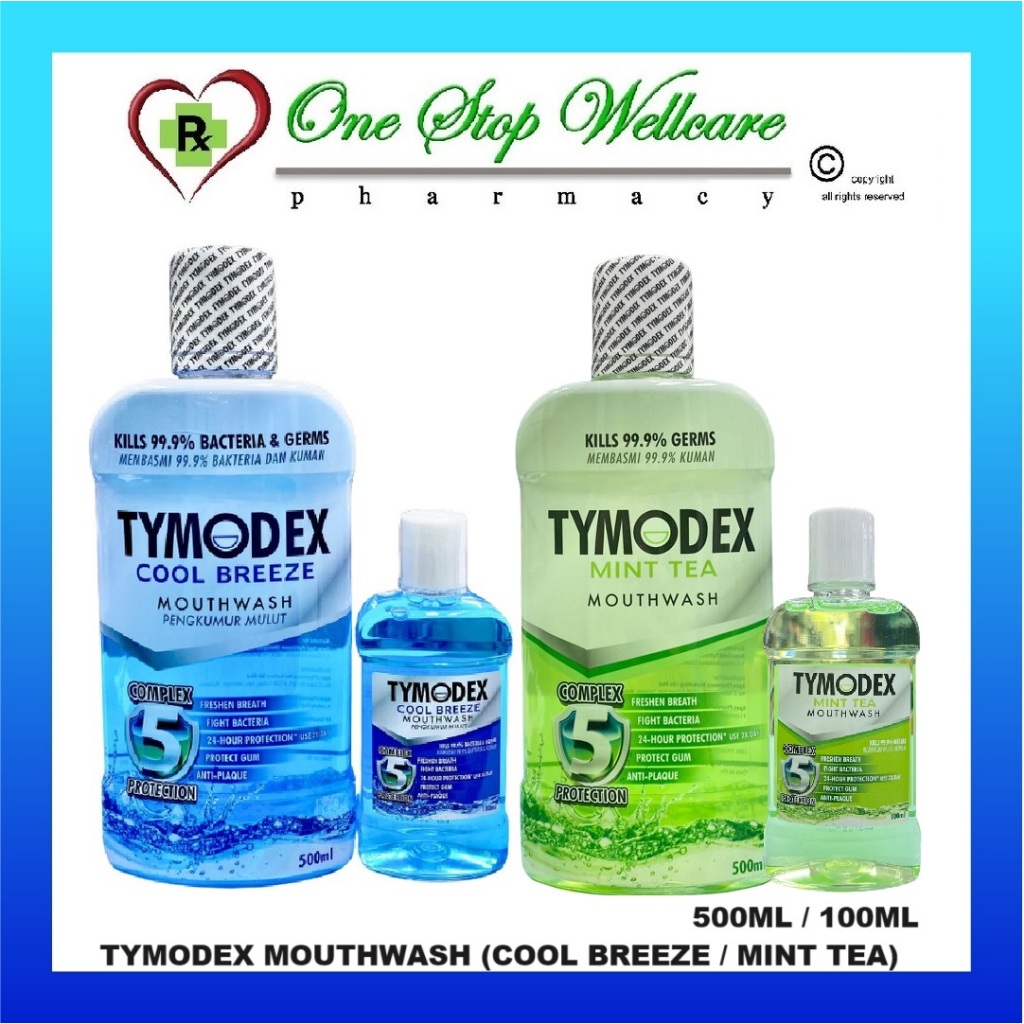 TYMODEX COOL BREEZE / MINT TEA MOUTHWASH (100ML / 500ML) | Shopee Malaysia