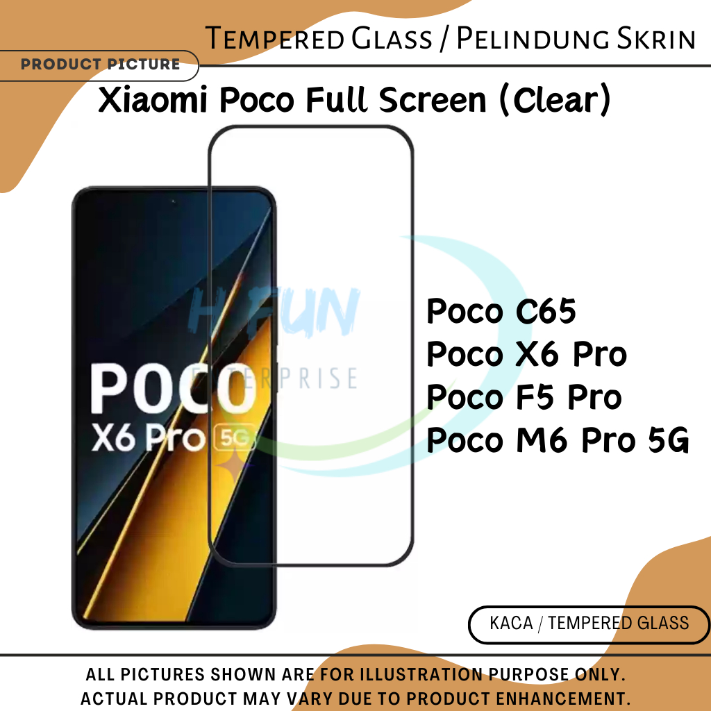 [Kaca] HFE Xiaomi Poco C65/X6 Pro/M6 Pro/F5 Pro/5G Clear Full Screen ...