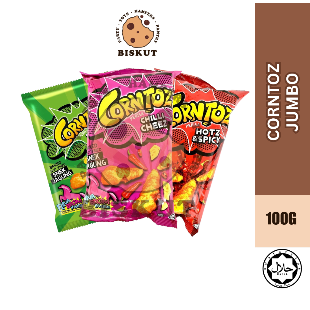 [KEROPOK] JUMBO PACK Corntoz Chilli Cheese 100g/Bbq 100g/Hot & Spicy ...