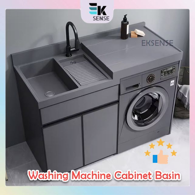 Aluminum Laundry Basin Cabinet Washing Machine Cabinet with Storage for ...
