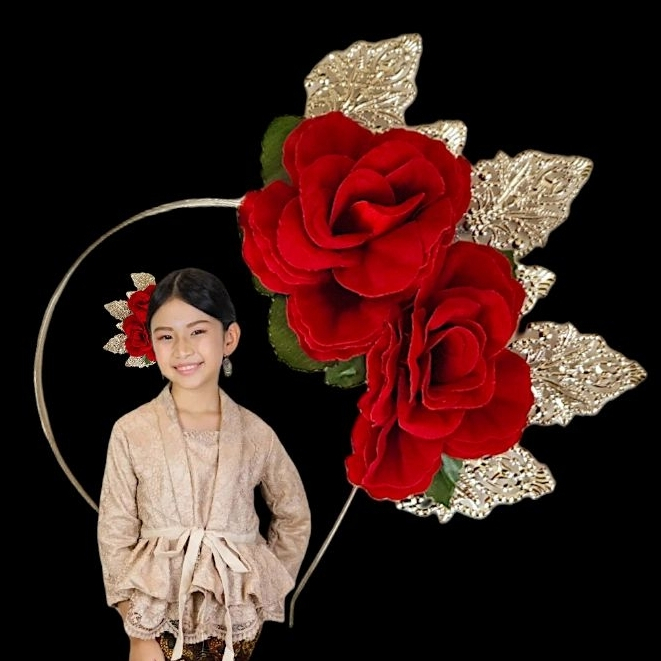 Cekak Sanggul Lintang bunga mawar baldu ros rose Merdeka tradisional ...
