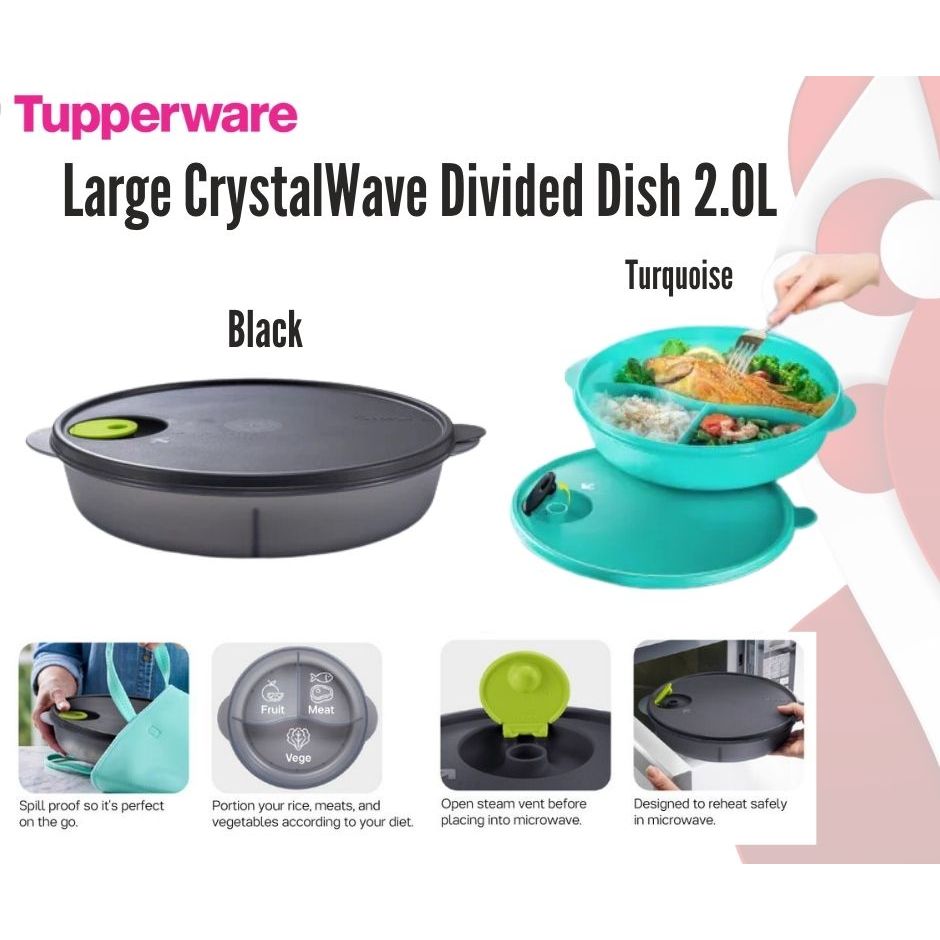Tupperware Microwaveable Large Crystalwave Divided Dish 2.0L | Shopee ...