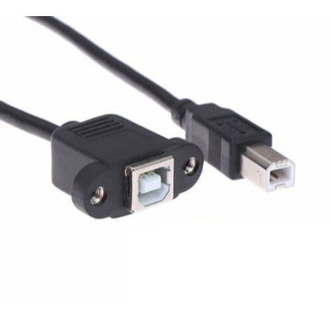 USB 2.0 Type B Male to Female Port Socket Screw Hole Panel Mount ...