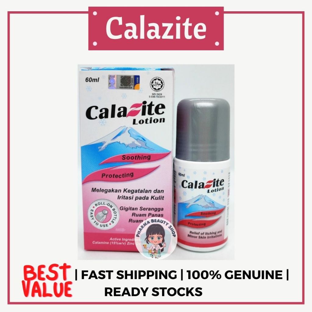 Calazite Lotion (Calamine) Roll-On 60ml - For Skin Itchiness/ Diaper ...