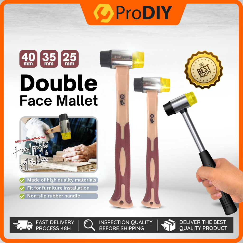 Double Face Mallet Rubber Mallet Hammer NonSlip Rubber Handle Tukul ...