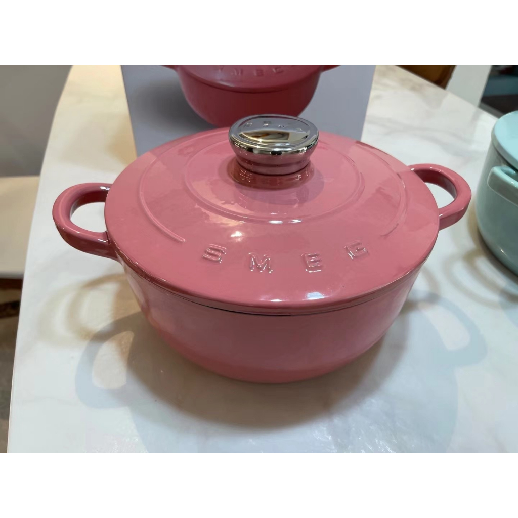 🔥SMEG Enamel Pot Soup Pot 24cm Large Capacity Soup Pot Double Ear ...