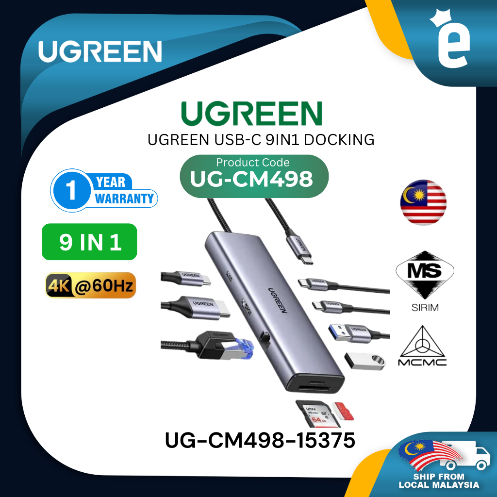 UGREEN CM498 USB-C 9 IN 1 DOCKING MULTIFUNCTIONAL DOCKING ADAPTER HUB UG-CM498-15600/UG-CM498 ...