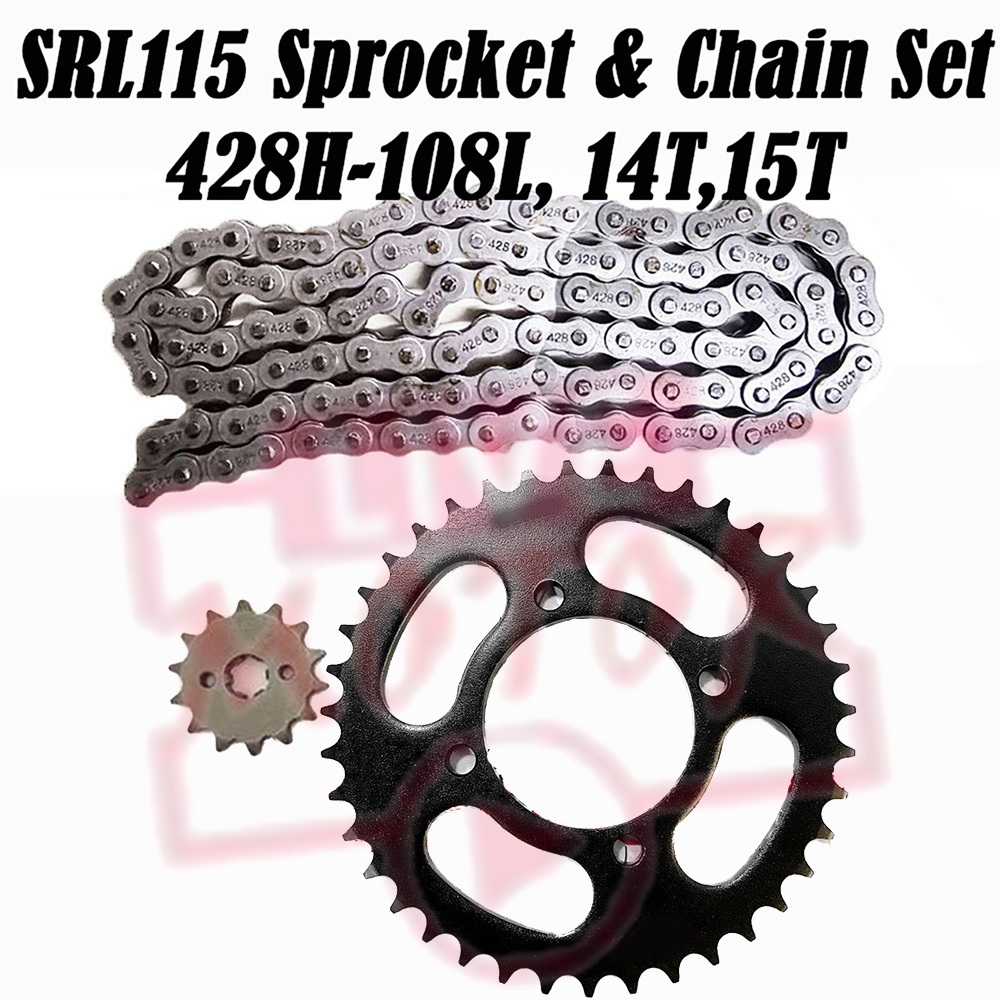 SRL115 Sprocket & Chain Set 428H-108L 14/15T (29T-40T) | Shopee Malaysia