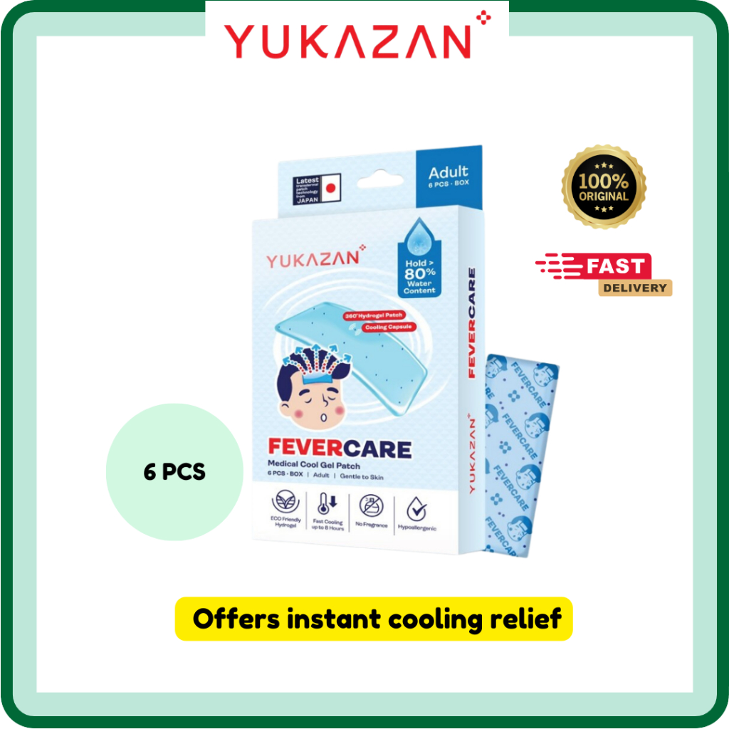 Yukazan Adult Fever Patch 6's | Fevercare Medical Cool Gel Patch ...