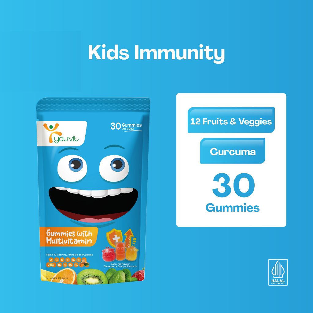 [FREE GIFT] Youvit Kids Multivitamin Gummy 30 Days (30 Pcs) with Vitamin C, Vitamin D, | Shopee ...