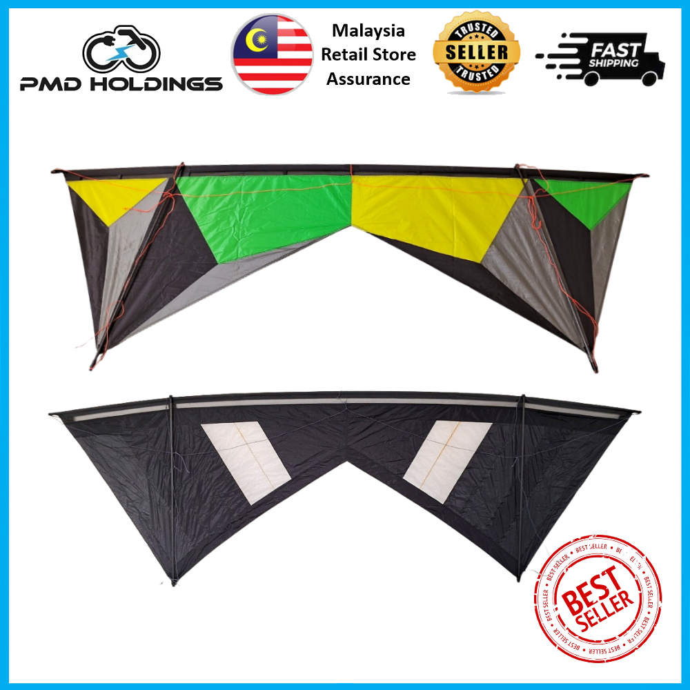 Ready Stock 2.4m 3wind Roger Quad Kite 4 Line Lines Three Wind Stunt ...