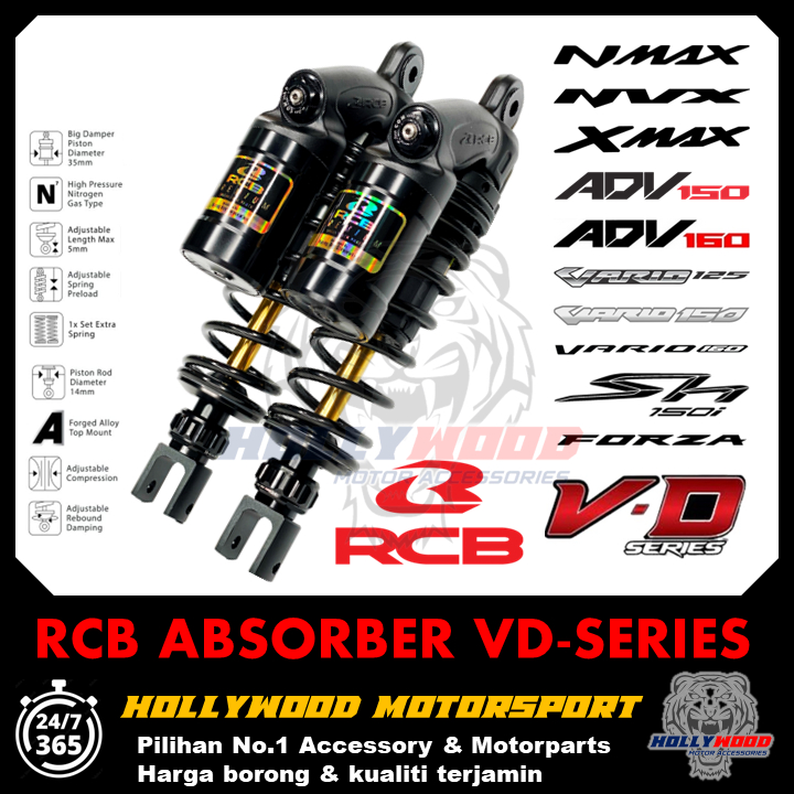 RCB ABSORBER VD SERIES XMAX NMAX NVX VARIO ADV150 ADV160 PREMIUM GOLD ...