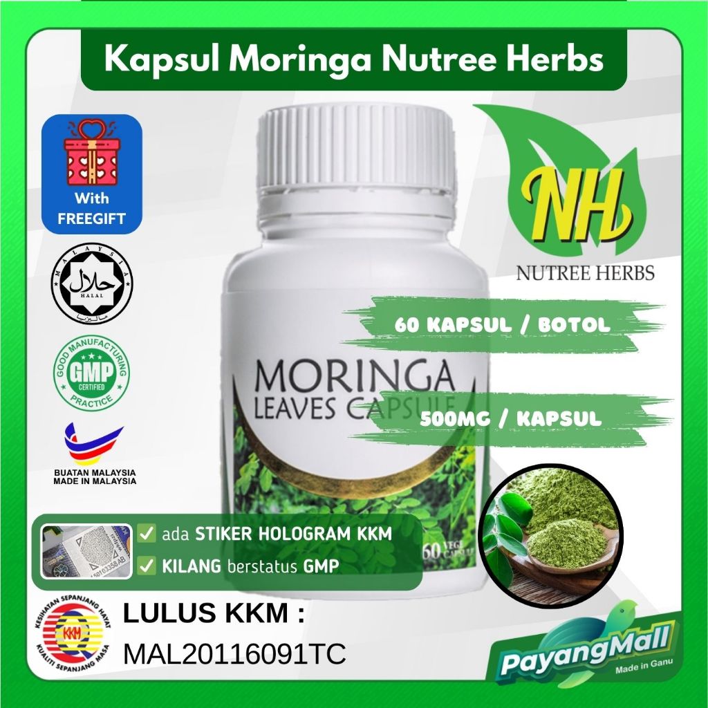 Kapsul Moringa Organik untuk Kawal Gula dalam Darah NUTREE HERBS Moringa Leaves Capsule Halal ...
