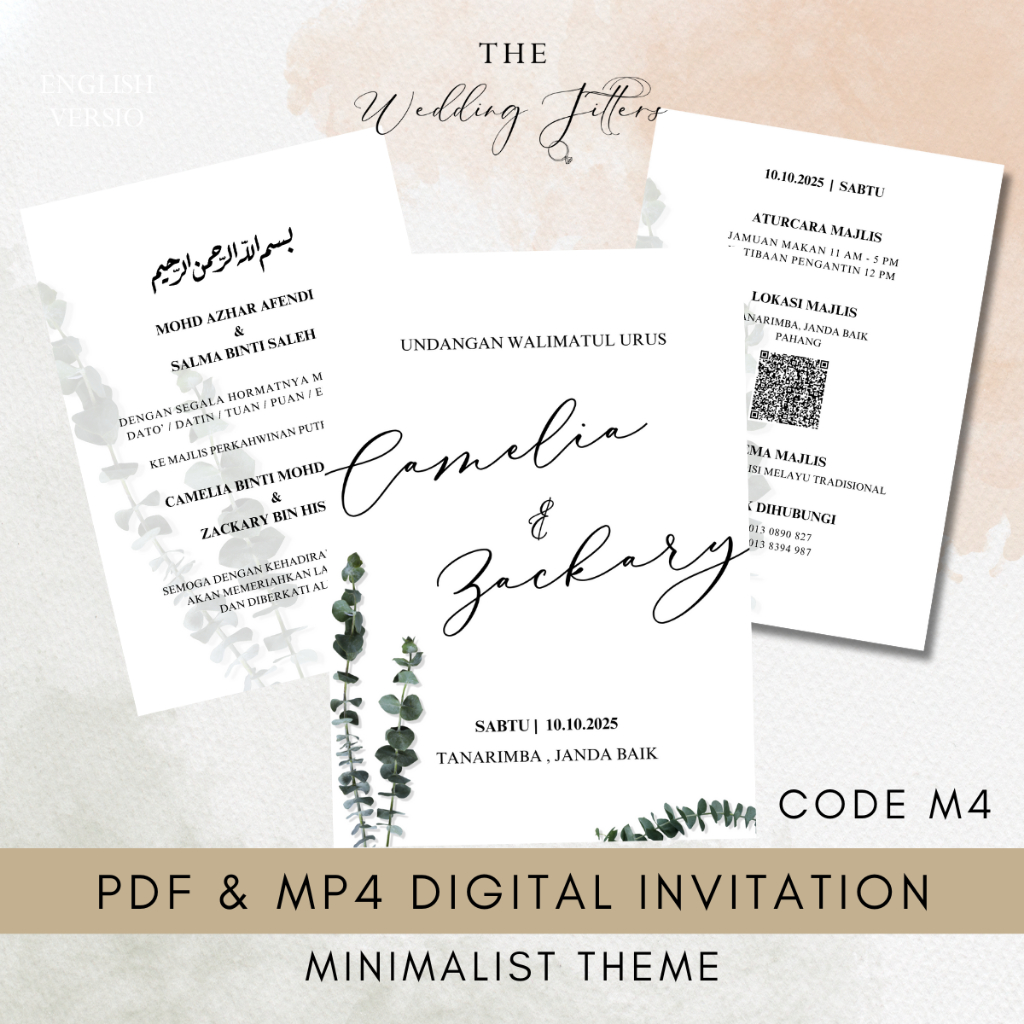 KAD KAHWIN DIGITAL | MINIMALIST WEDDING CARD | KAD JEMPUTAN PERKAHWINAN ...