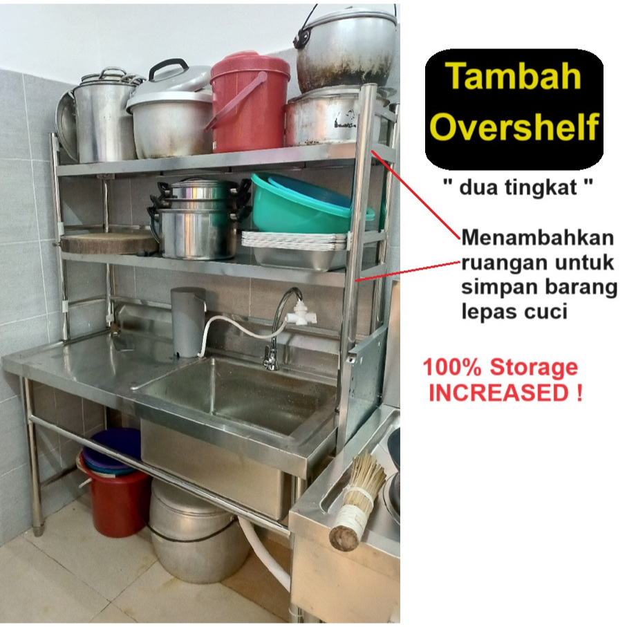 SINKI PANJANG LEBAR STAINLESS STEELBESI TEBAL 不锈钢水槽商用洗盘/BASIN BASUH ...