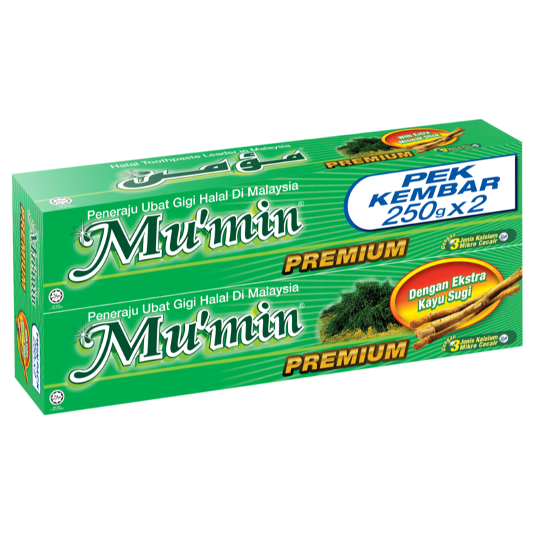 MU'MIN Premium Ubat Gigi - Ekstra Kayu Sugi 175g x 2 FREE MU'MIN JR ...