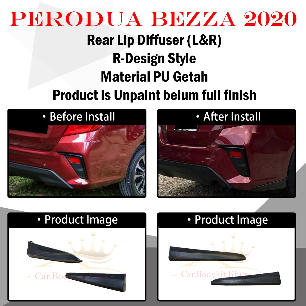 PERODUA BEZZA 2020-2024 R DESIGN REAR LIP REAR SKIRT REAR DIFFUSER ...