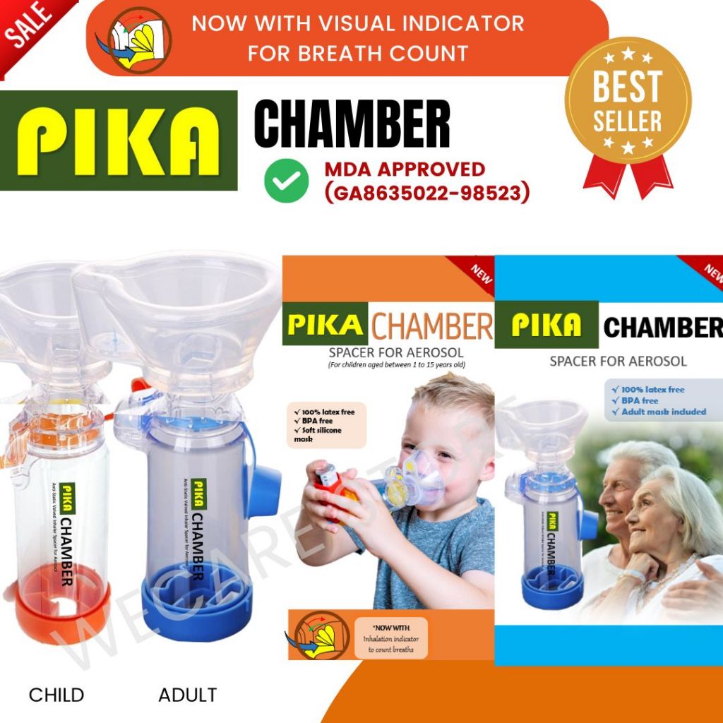 【KKM LULUS】 PIKA CHAMBER INHALER SPACER MDI CHILDREN & ADULT MASK ...