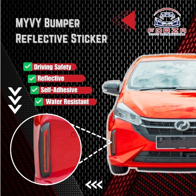 Perodua MYVI FACELIFT Bumper Reflective Sticker 3M™ (2PCS) Myvi ...