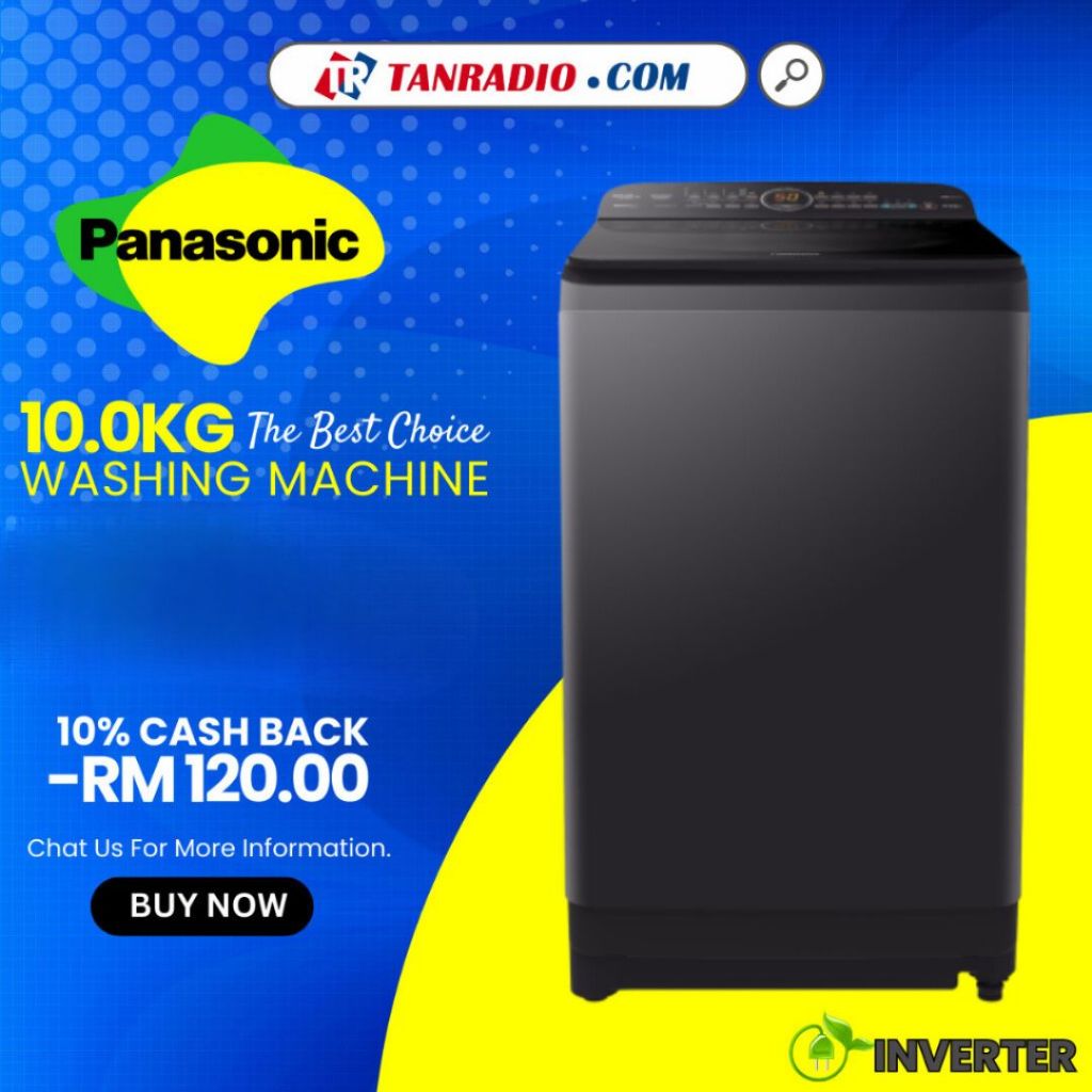 【PROMO EID ADHA】Panasonic 10kg Inverter, Stain Master, Top Load Washer ...