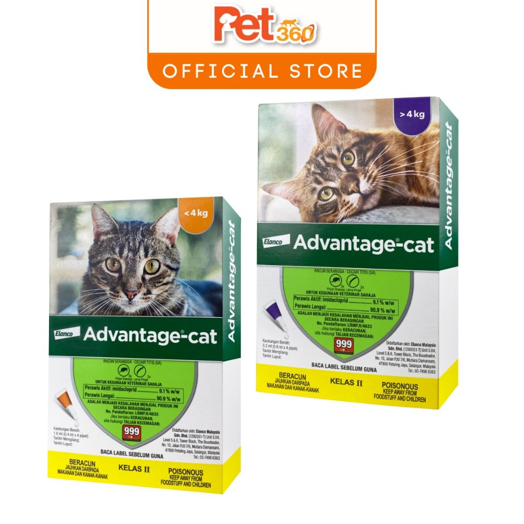 Elanco Advantage-cat Spot On Flea Solution - Size S/M | Shopee Malaysia