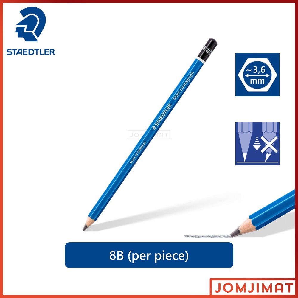 Staedtler Mars Lumograph Pencil Drawing Sketching 100 - 10H 9H 8H 7H 6H 5H 4H 3H 2H H F HB B 2B ...