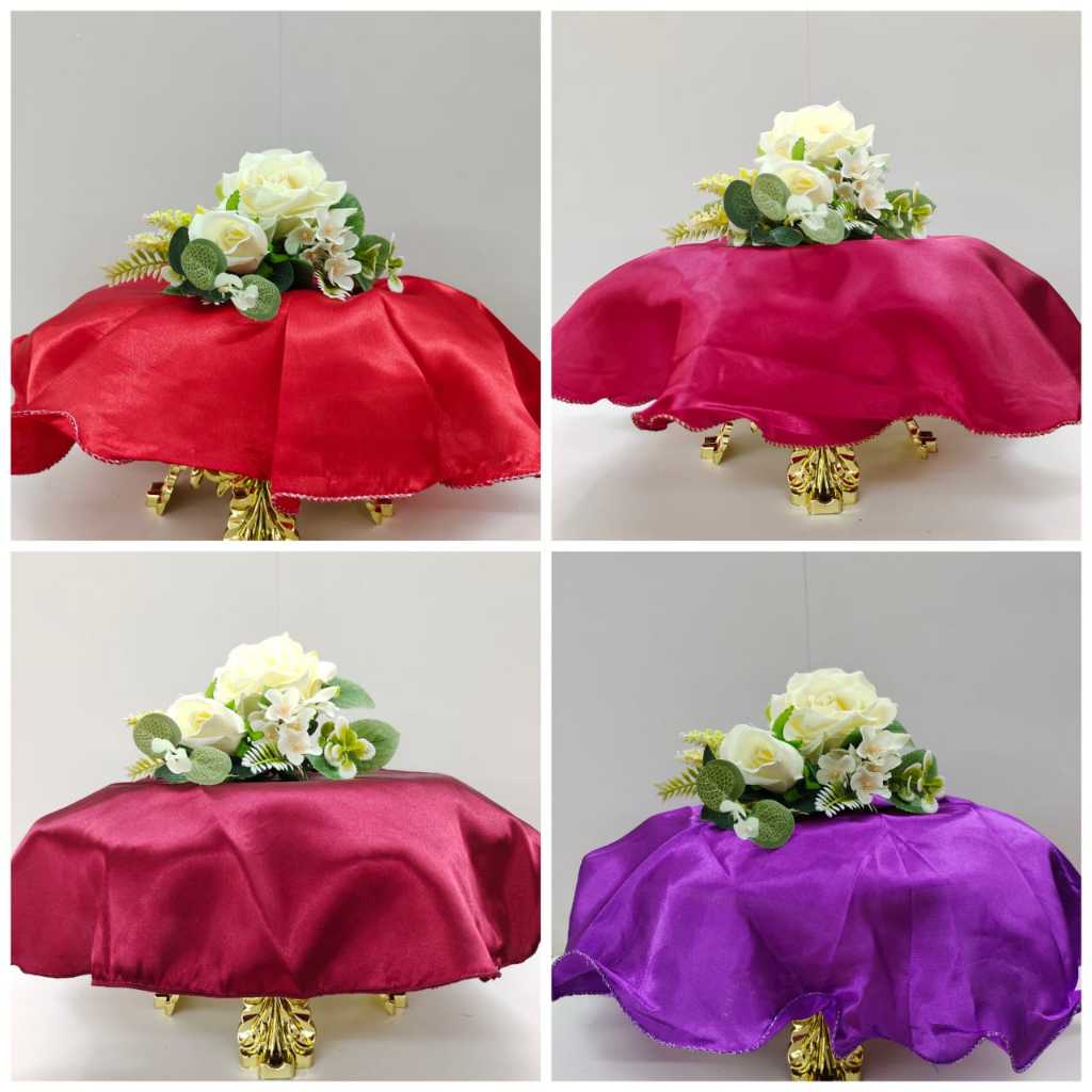 ( DL 0054 ) Alas dulang kain satin , hantaran bentuk bulat ukuran 60cm ...