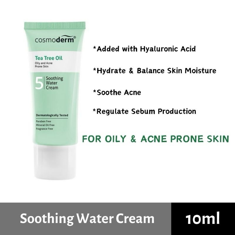 Cosmoderm Tea Tree Oil Soothing Water Cream 10ml | Shopee Malaysia