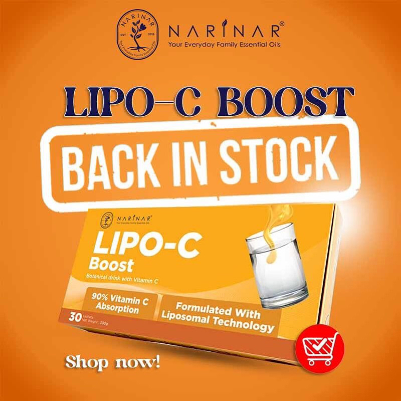 🔥[READY STOCK]🔥Narinar Lipo C Boost 1 Box & 2 Box free 2 sachet | Liposmal Vitamin C | Bitanical ...