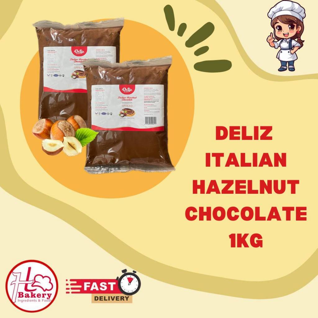 DELIZ ITALIAN HAZELNUT SPREAD / BELGIAN CHOCOLATE SPREAD 1KG / 3KG ...
