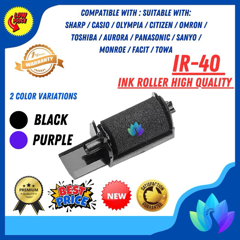 IR-40 IR40 IR30 IR-30 INK ROLLER CASH REGISTER for SHARP / CASIO HR-8RC / AURORA / OLYMPIA XE ...