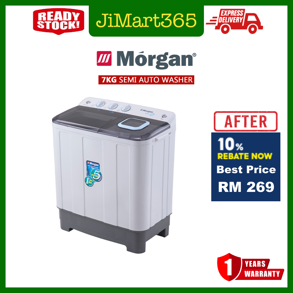 Morgan Semi Auto Washing Machine (7 kg) MWM1370SA MWM-1370SA | Shopee ...