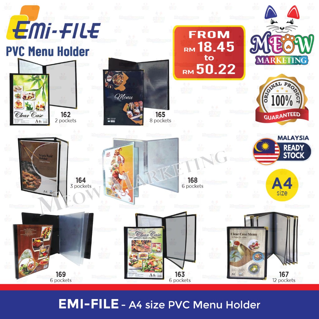 EMI File A4 PVC Menu Holder Hardcover | Shopee Malaysia