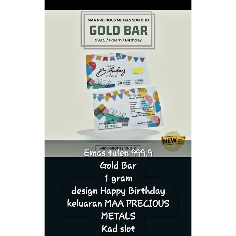 MAA Gold bar 1 gram by ORODESIGN | Shopee Malaysia