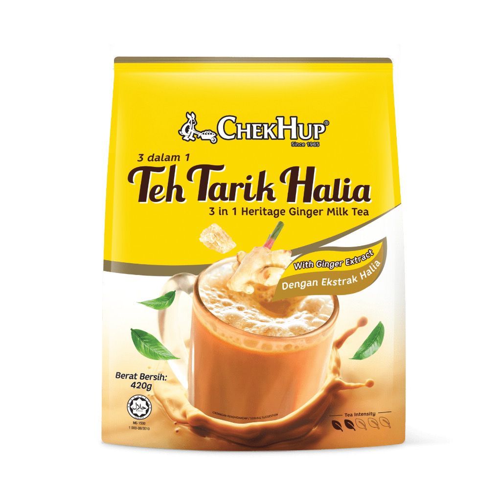 CHEK HUP Teh Tarik Halia 3 in 1 Heritage Ginger Milk Tea 12 x 35G ...