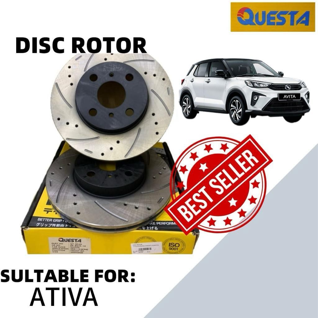 Perodua Ativa "275mm" Front Disc Rotor Set (2pcs) (QUESTA) | Shopee ...
