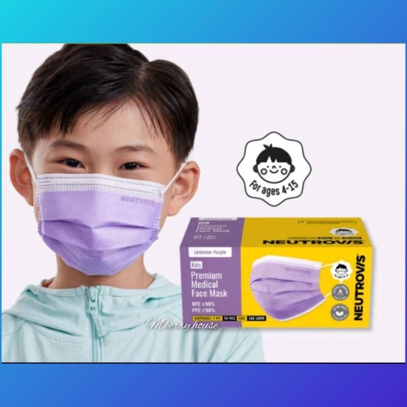 Neutrovis 3-Ply Kids Premium Medical Face Mask 50s - Purple/Yellow/Pink ...