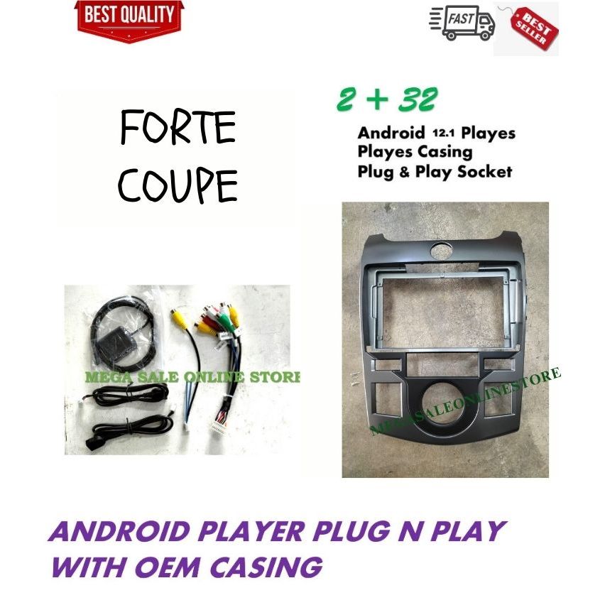 KIA Forte Coupe 2010-2013 ANDROID PLAYER 9” INCH PLUG N PLAY WITH OEM ...