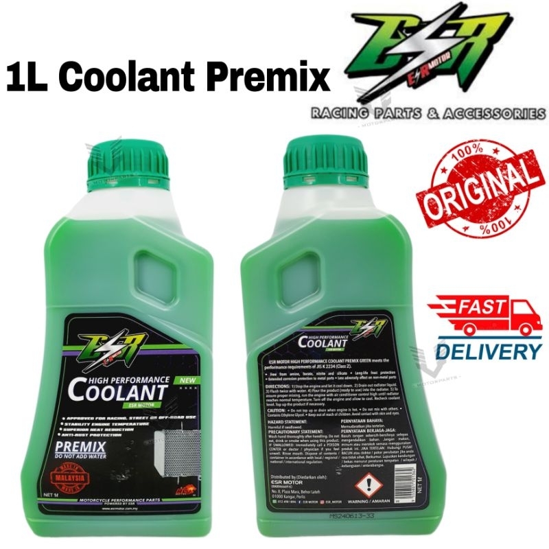 100% ORIGINAL ESR MOTOR RACING COOLANT 1L PREMIX COOLANT GREEN AIR ...