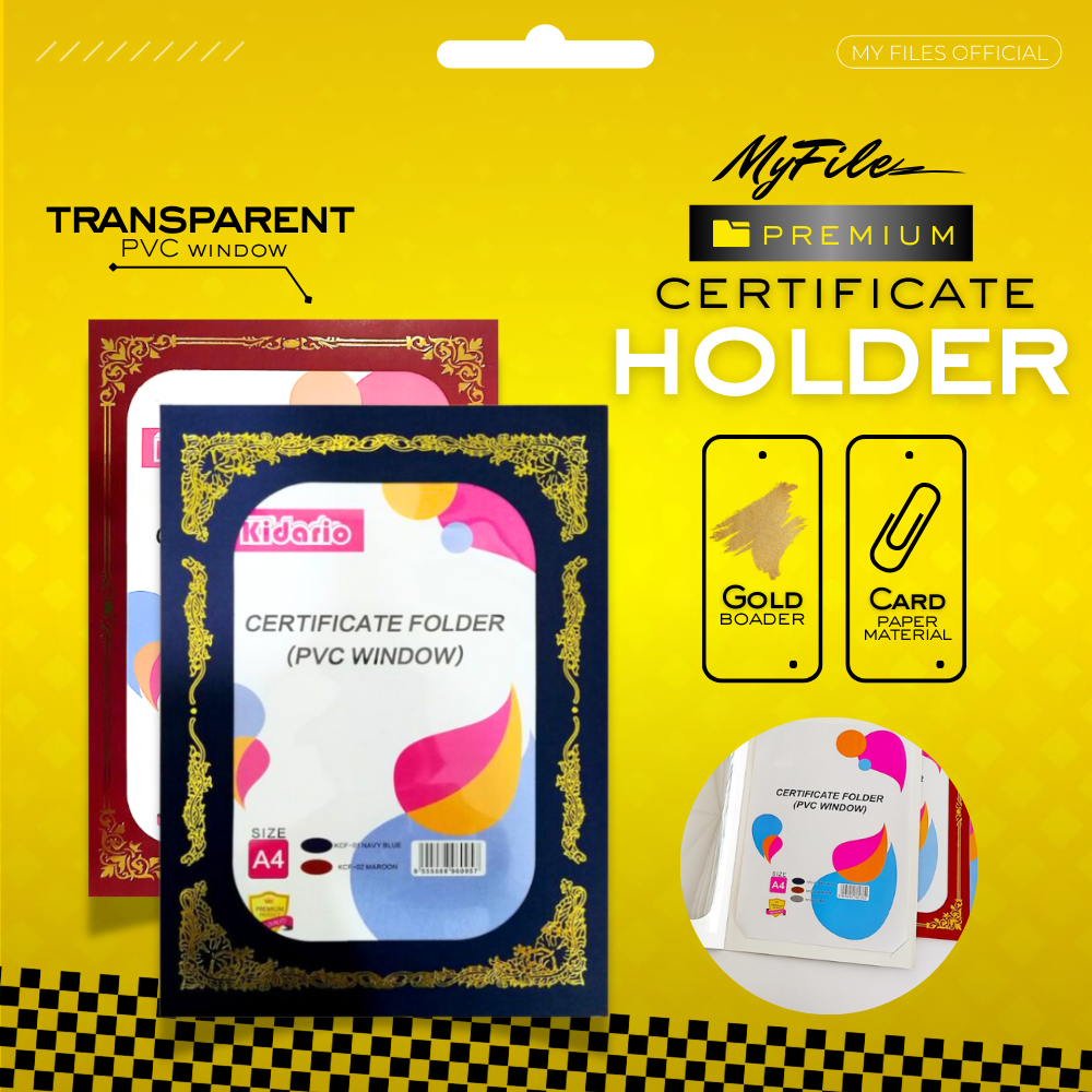 MYFILES A4 Certificate Folder Sijil Folder Buku Sijil PVC Cover Window ...