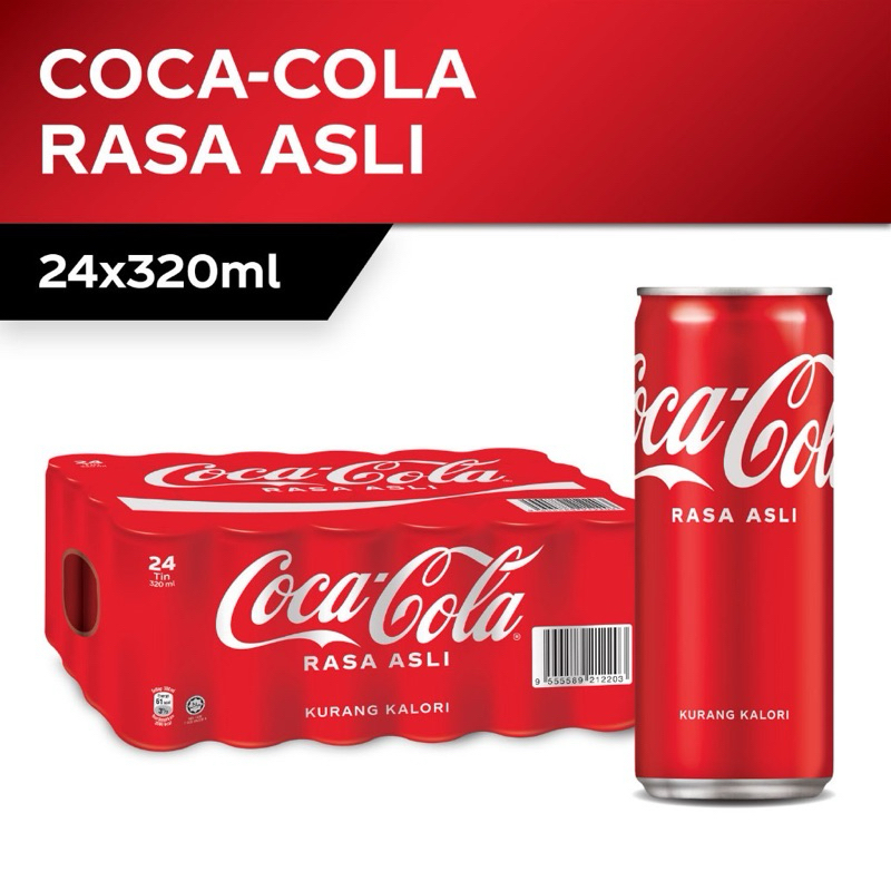 Coca Cola Can Rasa Asli 320ML x 24 | Shopee Malaysia