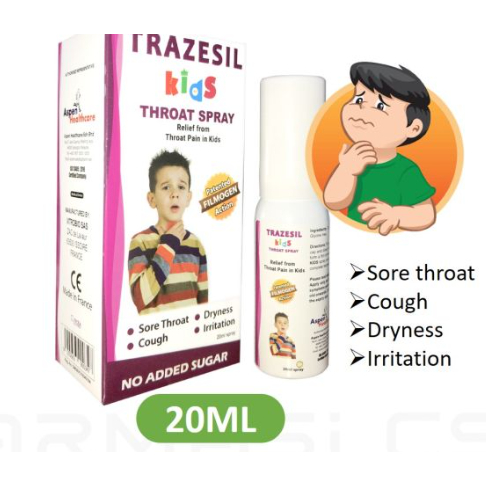 TRAZESIL KIDS THROAT SPRAY 20ML [SORE THROAT,COUGH,DRYNESS,IRRITATION ...