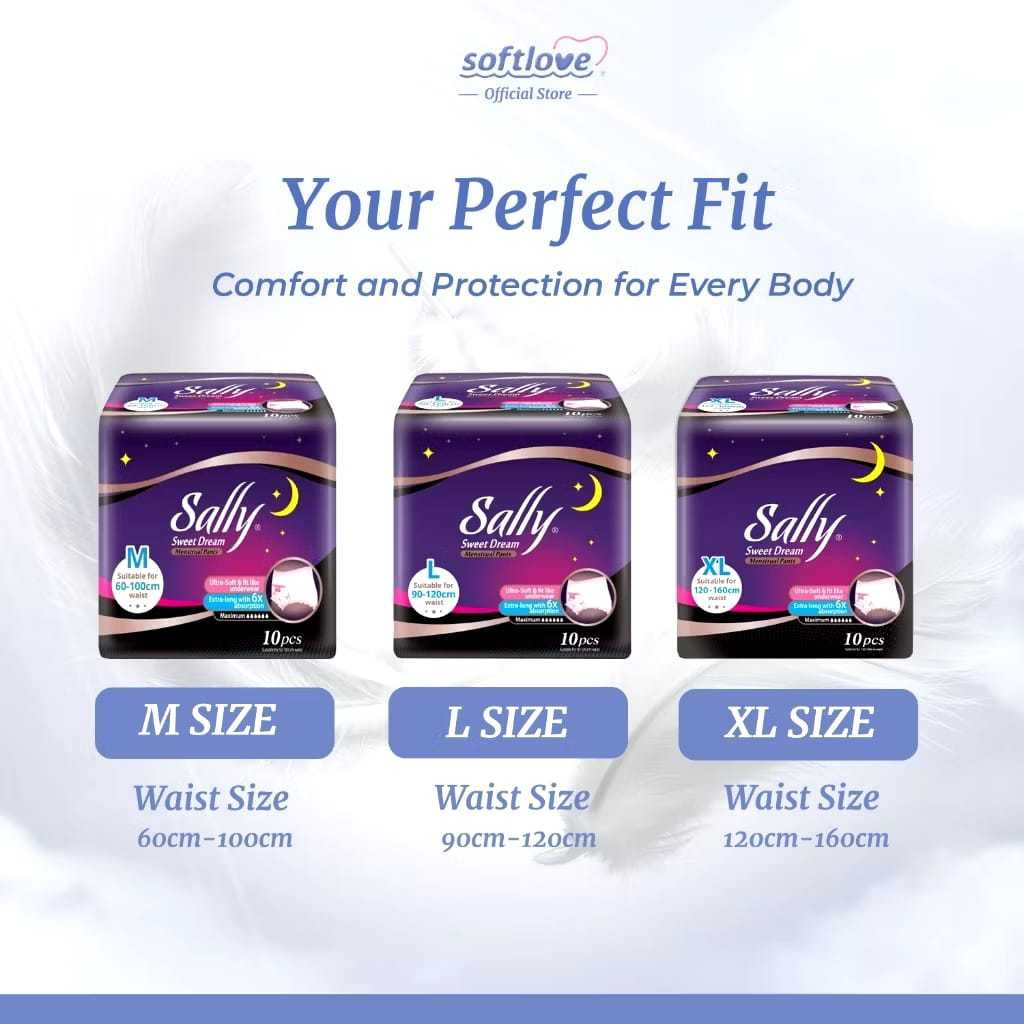 Sally Menstrual Pants (1pck-10pcs) M/L size Sanitary Napkin Menstrual ...