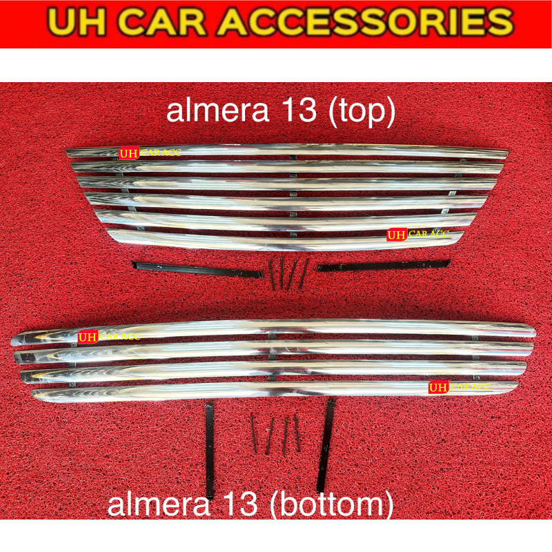 NISSAN ALMERA 2012-2014 ALUMINIUM FRONT GRILL GRILLE TOP GRILL BOTTOM ...