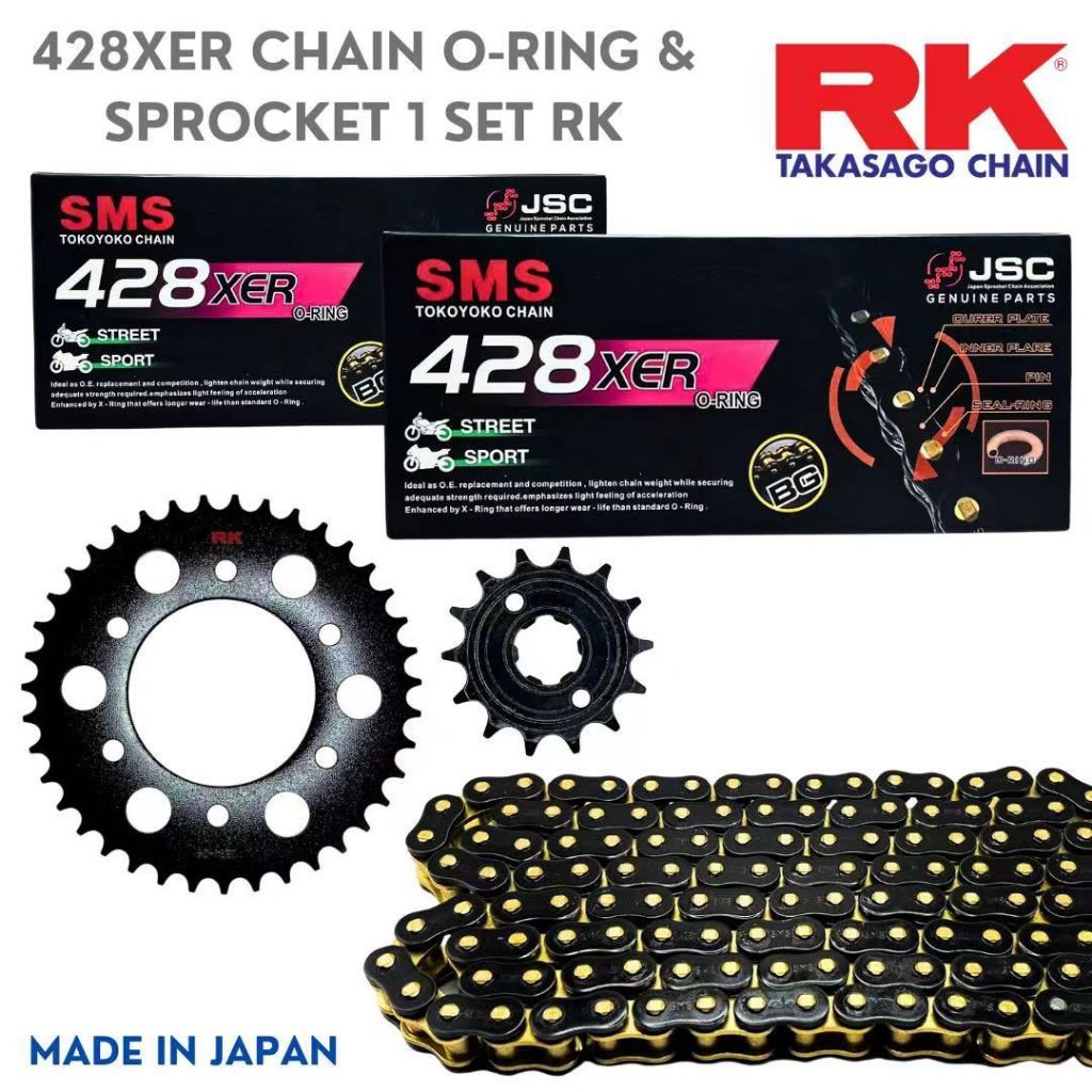 RS150 RSX V1 V2 428RK -132L SMS 428XER CHAIN 428 SPROCKET SET GOLD ...