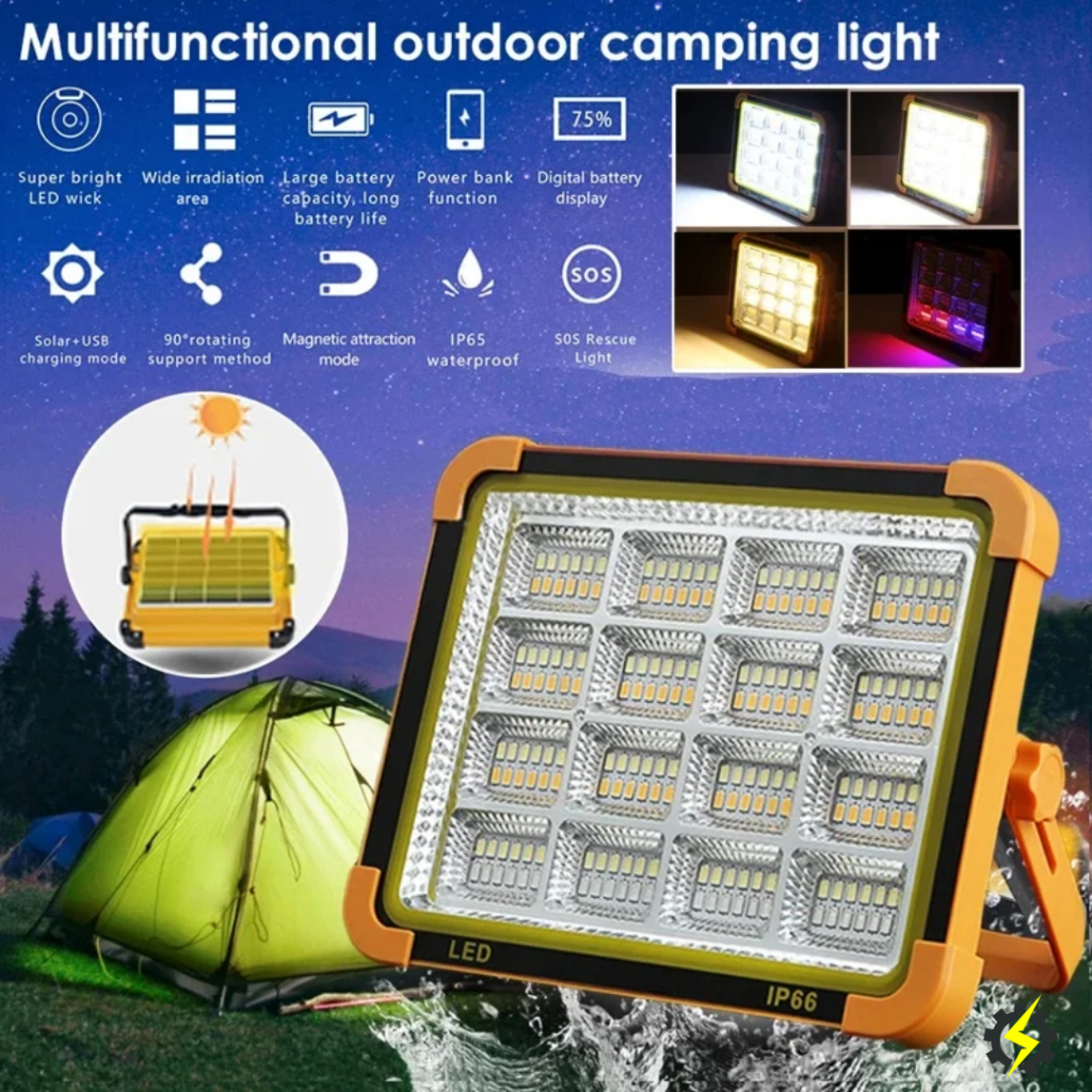 20000W Solar Charge Outdoor Light USB Rechargeable Waterproof Super ...
