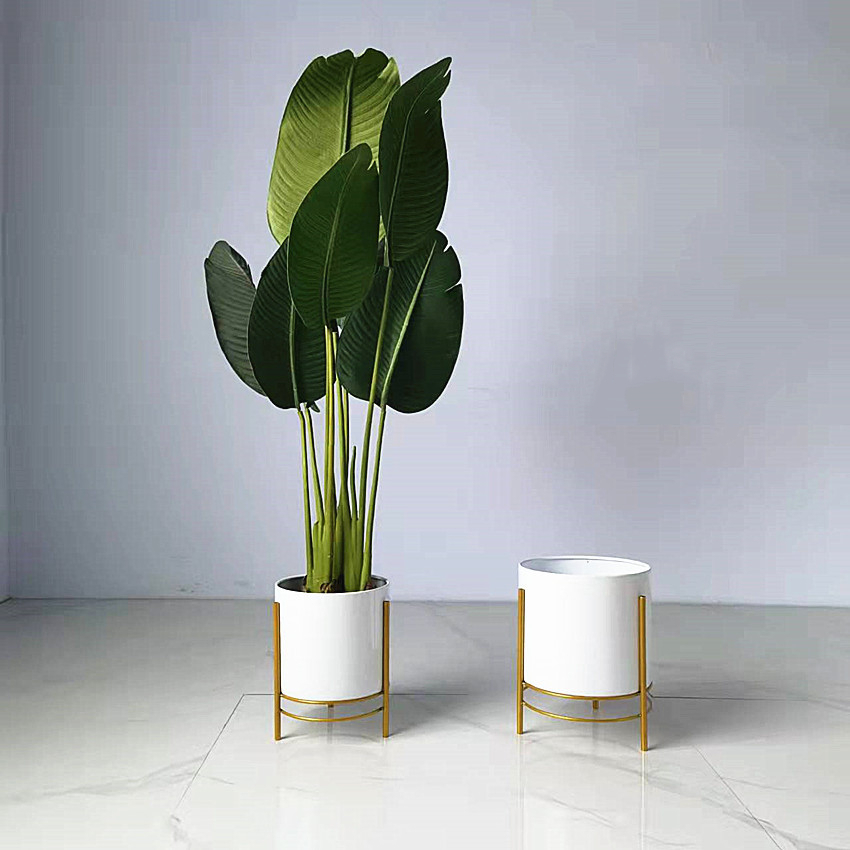 Nordic Metal Pot With Stand Flower Pot Flower Tree Pot | Hiasan Bunga ...