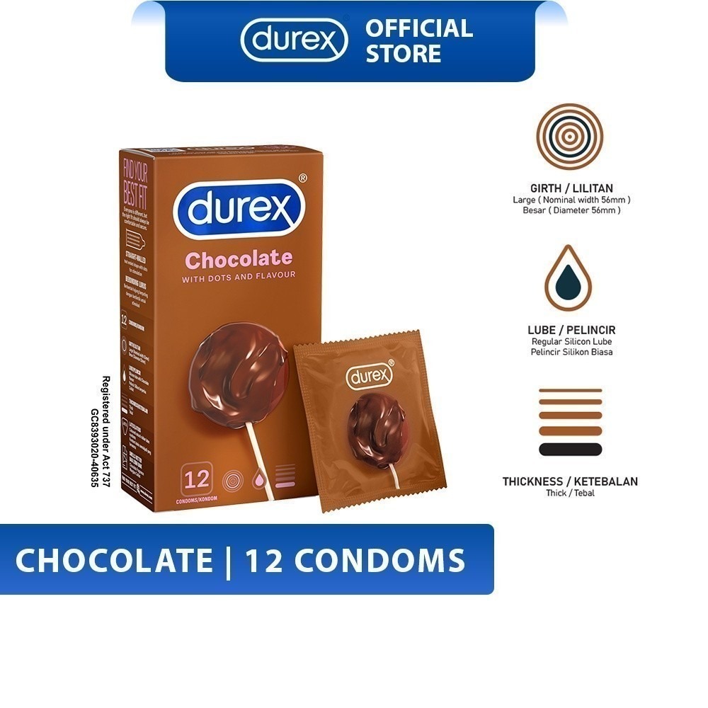 Durex Chocolate with Dots and Flavour Condoms 12 pcs | Shopee Malaysia
